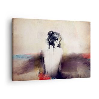 Arttor Bilder auf Leinwand Frau handeln nackt Leinwandbild mit Rahmen 70x50cm Wandbilder Dekoration Wohnzimmer Schlafzimmer Küche Deko Klein Wanddeko Bild Wa