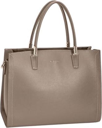 David Jones Paris - Sac Cabas Port&eacute; main Femme Ville - Sac &agrave; main Similicuir Taille Grande - 3 Compartiments - Chic El&eacute;gant Pratique (Fungi)