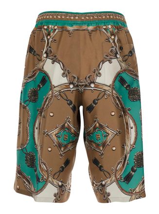 Dolce & Gabbana Mens Bermuda Shorts Vanity Silk Multicolour