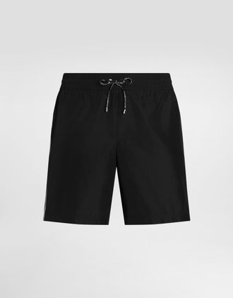 Dolce & Gabbana Bade-boxershorts Aus Canvas - Mann Beachwear Schwarz 7