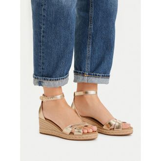 Tommy Hilfiger Espadrilles Tommy Hilfiger Metalic Crossover Strap FW0FW09333 Goldfarben
