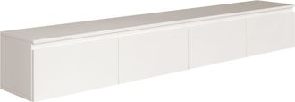 Selsey H&auml;ngeboard Bemmi 28,4x200x31,8 cm, Minimalistisches TV Lowboard, Wei&szlig;, Hochwertige Spanplatte mit ABS-Kanten, Zwei Klappenf&auml;cher,Melaminbeschichtet, I