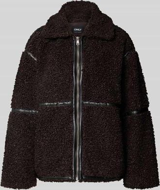 Only Teddyjacke mit Rei&szlig;verschlussfront