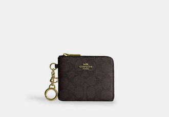 Coach Kleines Portemonnaie Aus Signature-Canvas Mit Rundumreissverschluss