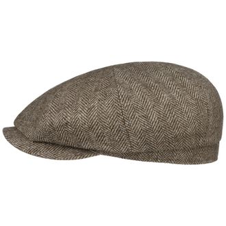 Stetson Hatteras Flatcap Undyed Wool Klassische Form Nat&uuml;rliche Schurwolle Made in EU Herren Herbst/Winter beige-braun XL (60-61 cm)
