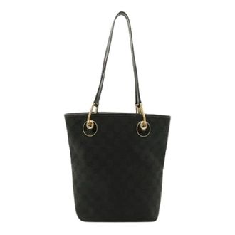 Gucci Pre-owned GG Canvas Patent Leather 2way Tote Bag - - Pre-owned - Damen - Schwarzk - ONE SIZE