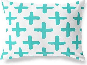 Bonamaison BonaMaison Kissen Zierkissenbezug Türkisweiß Kissenbezug, Weich Bequem, Für Zuhause Autos Büro Sofa Wohnzimmer Couch Schlafzimmer Dekor, 35x50 cm - En