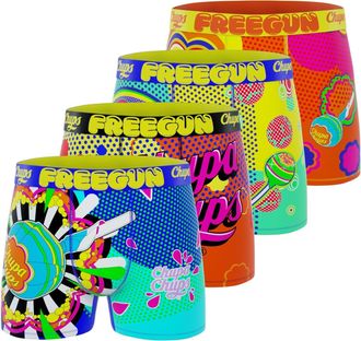 Freegun Freegun Chupa Chupa Chups Boxershorts f&uuml;r Jungen, bequem & ultraweich (4 St&uuml;ck), Blau/Gelb/Gr&uuml;n/Orange/Rosa, 10-12 Jahre