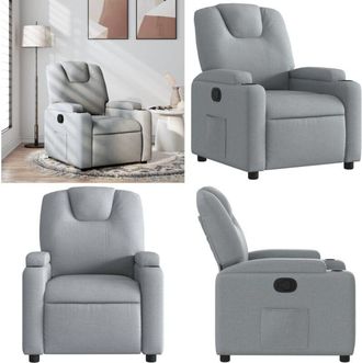 vidaXL Relaxsessel Hellgrau Stoff - Komfortsessel - Relaxsessel - Beistelltisch - Wohnzimmersessel - Fernsehsessel - Home & Living