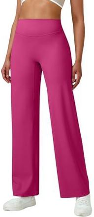 Generic Legging pour femme, coupe droite, taille haute, pour le sport et les loisirs, leggings d&eacute;contract&eacute;s avec jambes larges, pantalon de yoga avec poches l