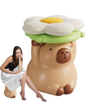 Generic Capybara Hocker - Tierdesign-Hocker, Sofa, Hocker, Stuhl | Niedlicher Wickelstuhl Capybara mit Kissen, tragbare multifunktionale Fu&szlig;st&uuml;tze f&uuml;r Schlafz