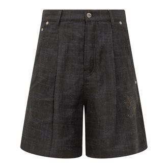 Off-white 90er Logo Leinen-Shorts - - Shorts - Herren - Schwarzk - XS