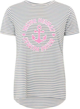 Zwillingsherz T-Shirt Heimat Anker gestreift, rundes Motiv mit Anker, Rundhals
