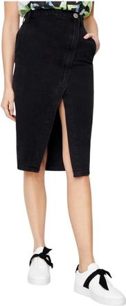 One Teaspoon Femme, Jupes, Noir, Taille: W23 Split High-Rise Midi Skirt