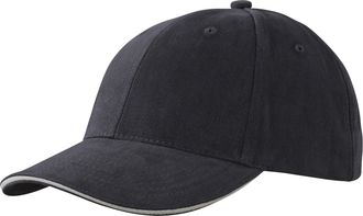 Myrtle Beach 6 Panel Sandwich Cap in Kontrastfarben MB024, Farbe:Graphite/Light Grey;Gr&ouml;&szlig;e:One Size