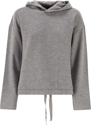 Max Mara Femme, Sweatshirts et sweats &agrave; capuche, Gris, Taille: 42 FR SweaT-shirt &agrave; capuche en jersey drap&eacute;