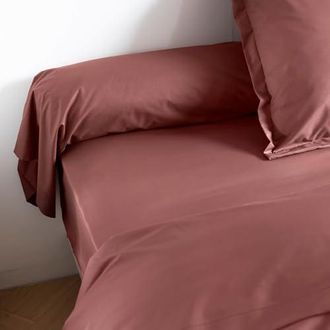 Someo Taie de traversin Coton Percale Rose 140 cm - SOMEO