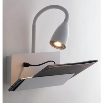 Fan Europe Wandapplikation aus Metall mit flexiblem Leuchtarm und USB-Anschluss Gulp - Wei&szlig;