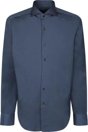 Dell'Oglio Homme, Chemises, Bleu, Taille: 2XL T-shirt Polo Bleu Style Classique