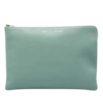 Celine Sac pochette vintage en cuir Pre-owned - Femme - Pre-owned - Vert - Taille: ONE Size