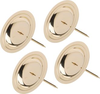 NKlaus 4X Adventskranz Ø7cm Kranzteller Advent Messing Gold Kerzenteller Weihnachtsdeko 10652