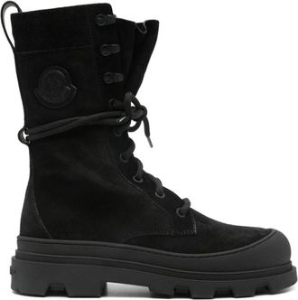 Moncler Femme, Chaussures, Noir, Taille: 36 EU Bottes &agrave; lacets hautes en su&egrave;de Vera