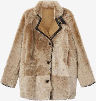 Isabel Marant Manteau Rema En Peau Lain&eacute;e - Femme - &Eacute;cru - Taille34 - Isabel Marant