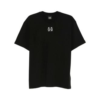 44 Label Group Homme, Tops, Noir, Taille: L T-shirt Noir en Coton avec Logo