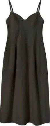 Co Femme, Robes, Noir, Taille: 42 FR Bustier Midi Dress in Cotton Sateen