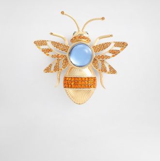 Dolce & Gabbana Bee-shaped Brooch With Rhinestones - Mann Bijoux Orange Metall Onesize