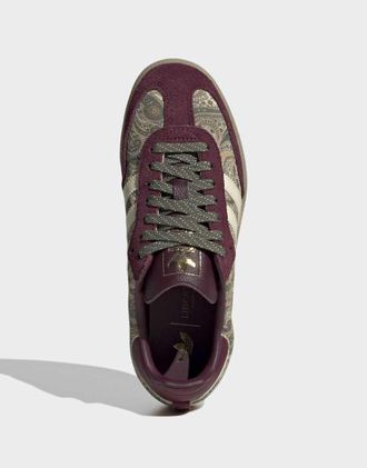 adidas Originals Samba OG x Liberty London - Sneaker in Kastanienbraun und Olivgr&uuml;n