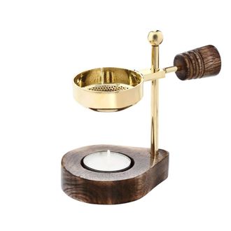 NKlaus Verstellbares Räucherstövchen mit Holzgriff Weihrauchständer Weihrauchbrenner Esoterik 1525