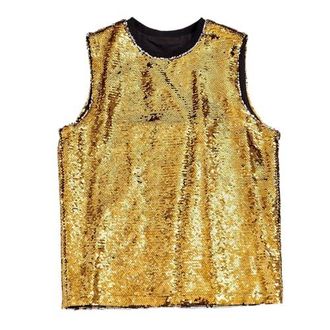 Generic T-Shirt Homme, D&eacute;Bardeur sans Manches &agrave; Paillettes Coupe Ample Et D&eacute;Contract&eacute;E Id&eacute;Al pour Le Sport Et La Salle De Gym Confortable Et Respirant Parfait