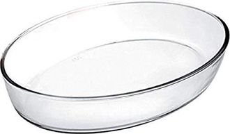 Ibili 480126 Auflaufform Kristall oval 26x18x6 cm aus Glas, transparent, 26 x 18 x 6 cm