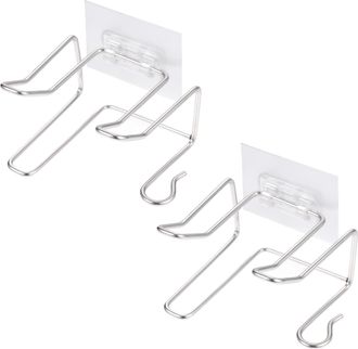 Valiclud Haartrocknerhalter Edelstahl 2 Stück Ohne Bohren Mit Transparentem Klebepad Wandhalter Haartrocknerständer Für Badezimmer Haushaltsnutzung