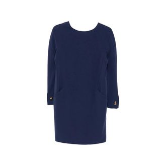 Max Mara Kurzes Kleid mit U-Boot-Ausschnitt - - Dresses - Damen - Blau - XS