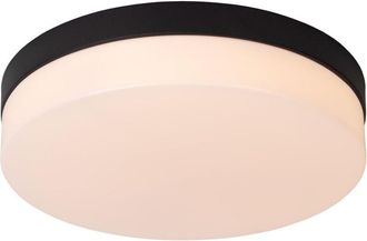 Lucide Biskit - Deckenleuchte Badezimmer - ø 28 cm - led - 1x18W 2700K - IP44 - Bewegungssensor - Schwarz - Lucide