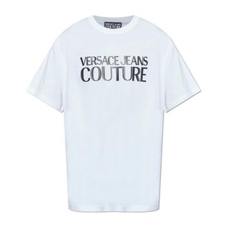 Versace Jeans Couture Homme, Tops, Blanc, Taille: XL T-shirt avec logo imprimé