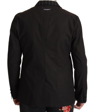 Dolce & Gabbana Mens Black Cotton Single Breasted Blazer Jacket Clothing