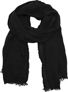 Leslii Foulard l&eacute;ger en bambou uni uni, Noir, 181cm x 47cm