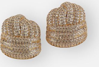 Self Portrait Ohrringe Mit Knoten Aus Goldenem Kristall