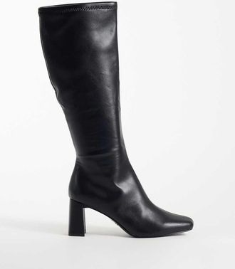 Steve Madden Holly bottes montantes &agrave; talon carr&eacute; en cuir noir