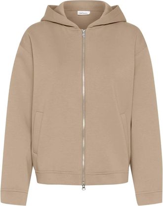 Karen by Simonsen Femme, Sweatshirts et sweats &agrave; capuche, Beige, Taille: 36 FR SweaT-shirt zipp&eacute;