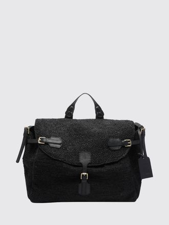 Ibeliv Sac &agrave; main Alpha en raphia crochet&eacute; avec anse et bandouli&egrave;re en cuir