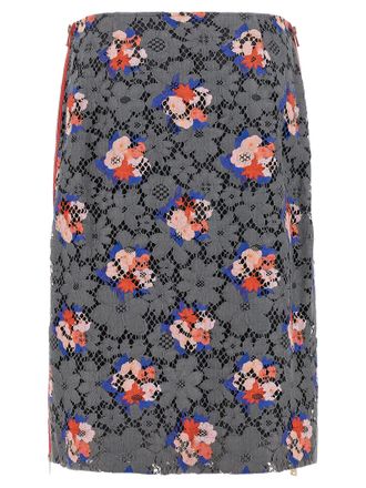 Fendi Womens Gray Cotton Midi Skirt