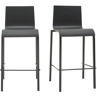 Miliboo Miliboo - Tabourets de bar design empilables noirs H65 cm (lot de 2) kupa
