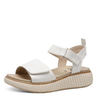 Jana Damen Sandalen flach mit Chunky-Sohle Vegan, Wei&szlig; (White), 41 EU