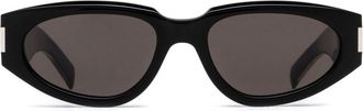 Saint Laurent Eyewear Sonnenbrille mit ovalem Gestell - Schwarz