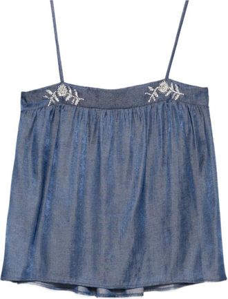 Liu Jo Femme, Tops, Bleu, Taille: 36 FR Haut en denim sans manches