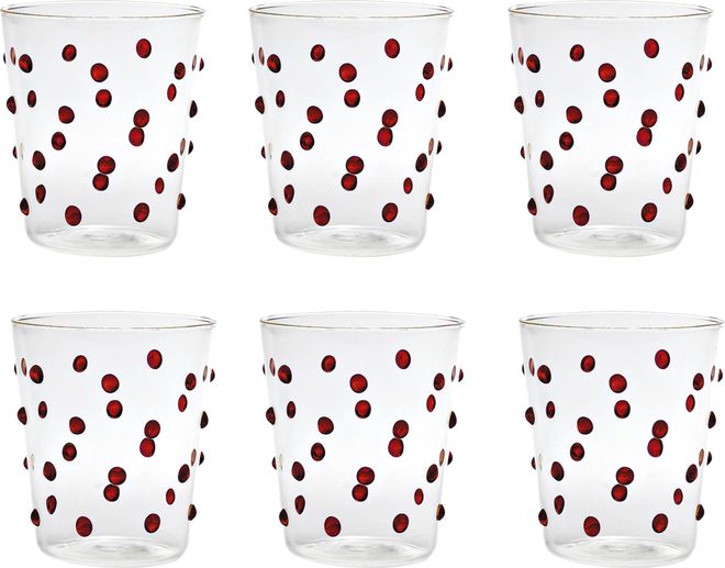 Zafferano Party Gläser Set aus Borosilikatglas im Polka Dot Design ...